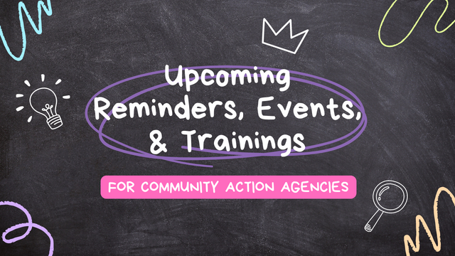 Upcoming Reminders, Events, and Training